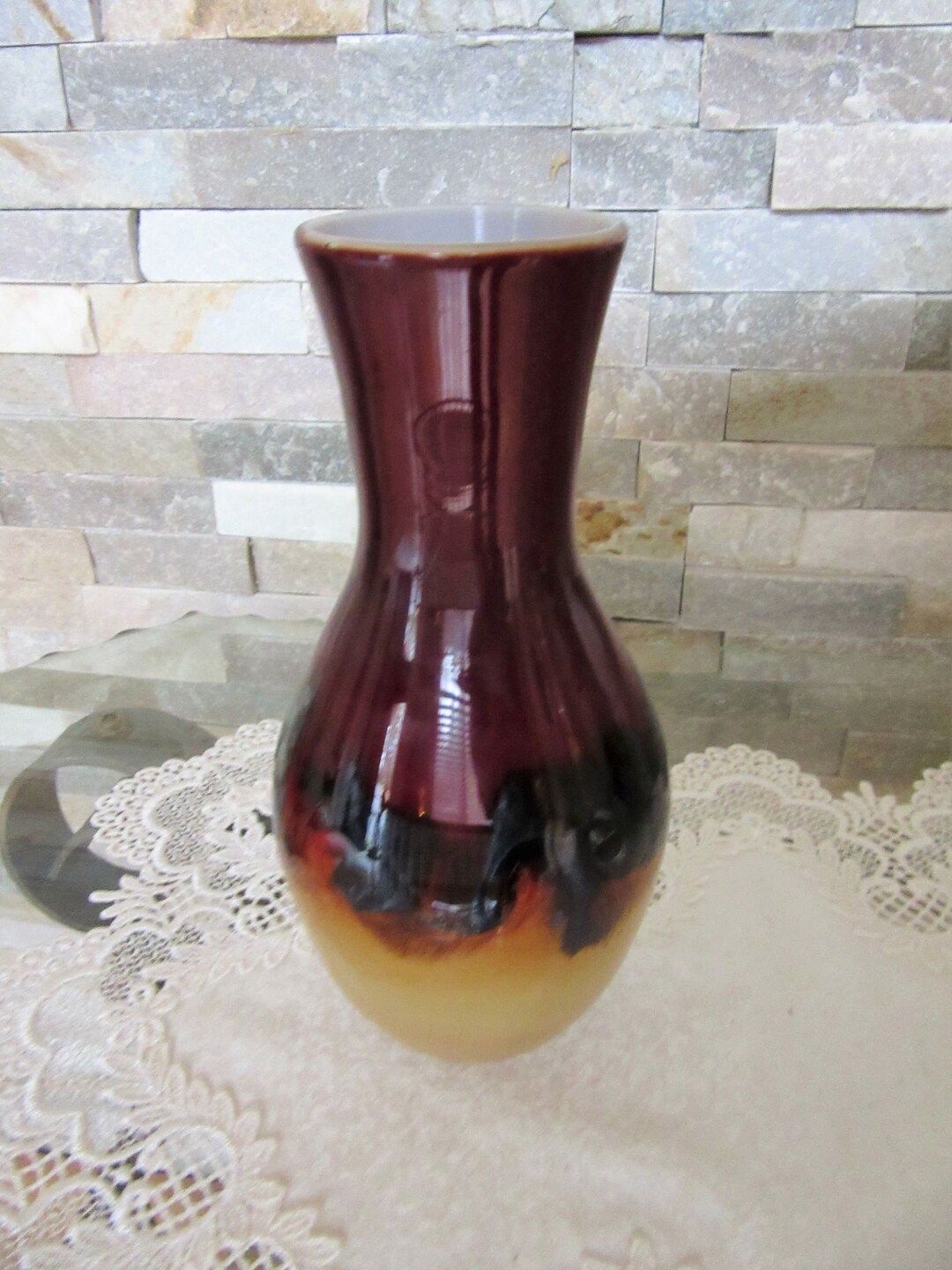 Vintage Hand Blown White Cased Art Glass Vase Signed 77 Charles Correll ...