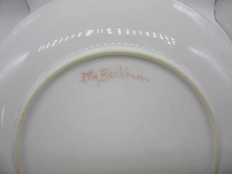 Vintage Hand Painted Artist Signed Plate With Pink Roses - Etsy