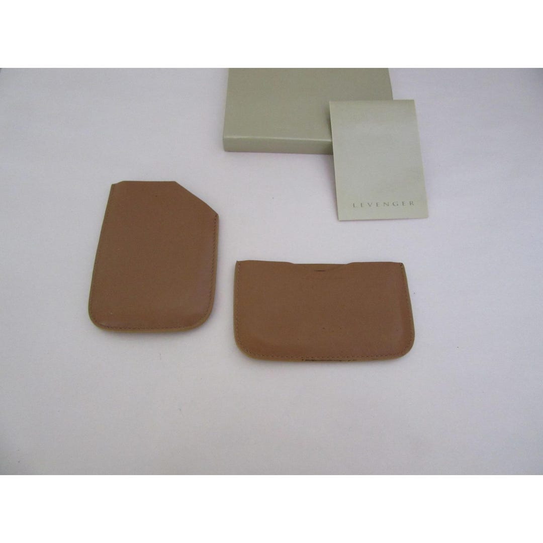 Vintage New W Box, Levenger Leather Business Card Holder Set - Etsy