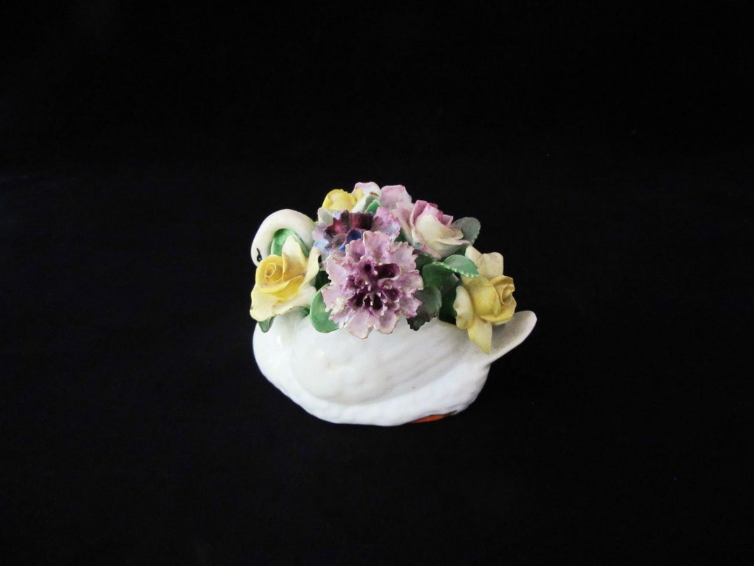 Vintage Denton Bone China Floral Duck With Orange Feet, English - Etsy