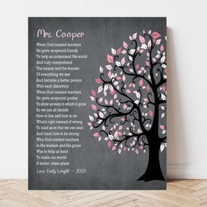 Christian Teacher Appreciation Gift, Personalized Gift From Student ...