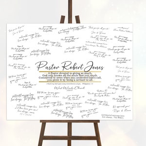 Ministry Thank You Gift Sign, Signatures From Church, Pastor Gift ...