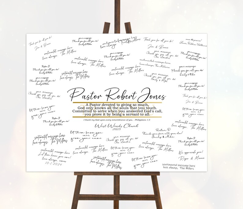 Ministry Thank You Gift Sign, Signatures From Church, Pastor Gift ...