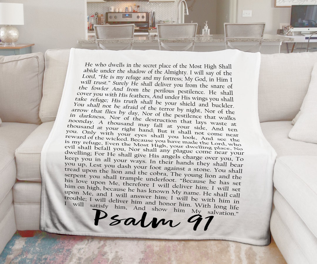 Psalm 91 Scripture Throw Blanket, Christian Bible Verses Soft Blanket ...