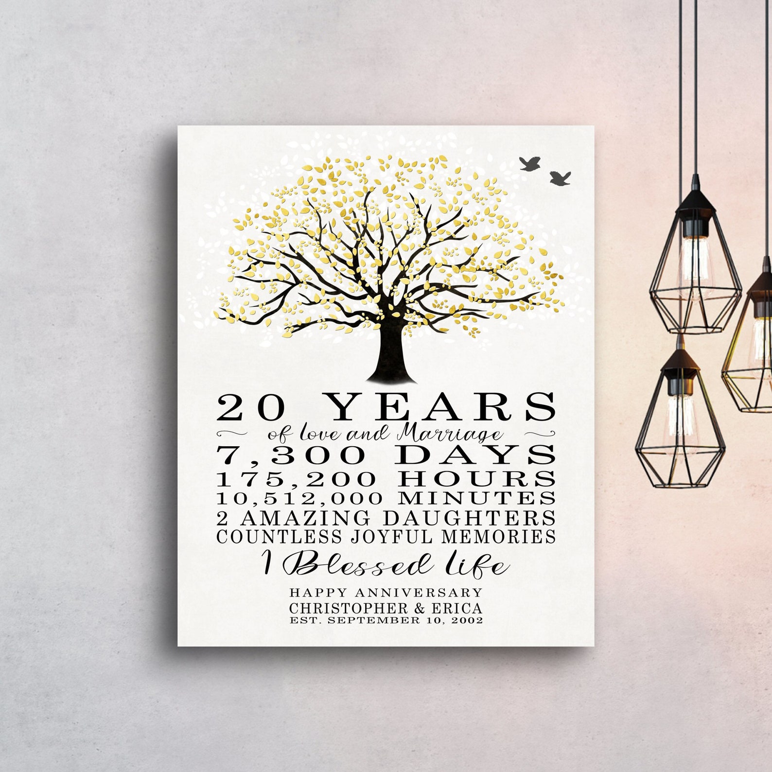 Personalized 20th Anniversary Tree Sign Gift for Spouse - Etsy