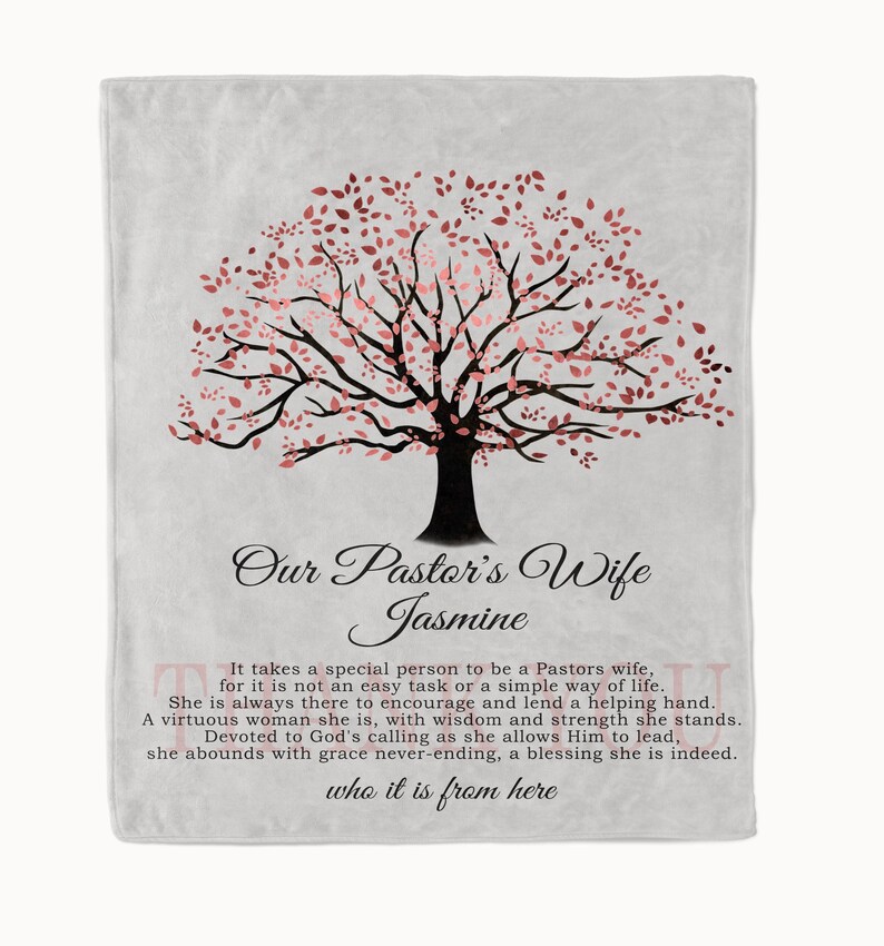 Pastor's Wife Gift Throw Blanket Appreciation Gift Personalized Pastor ...