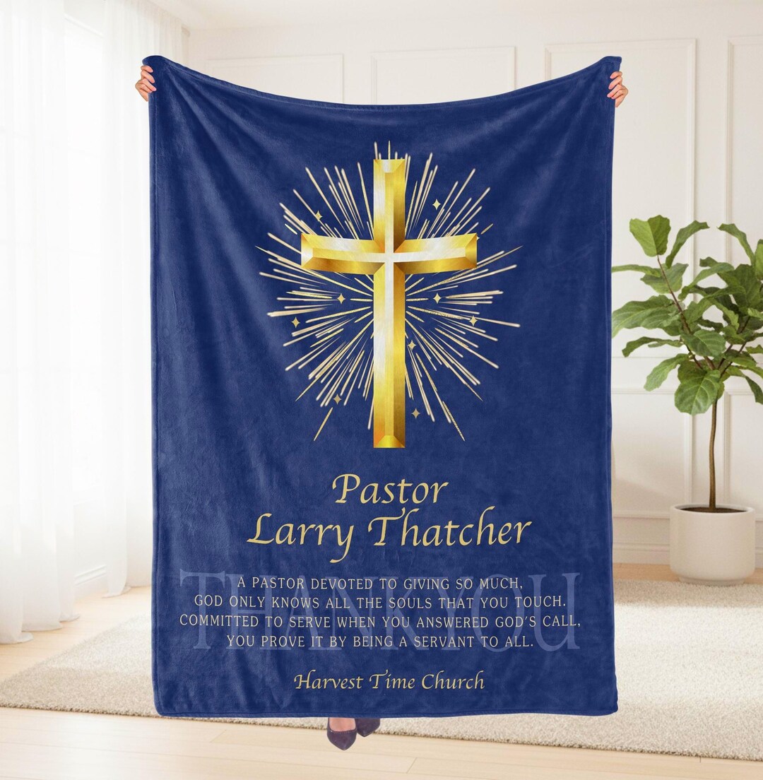 Gift for Pastor Leaving Personalized Throw Blanket, Custom Farewell ...