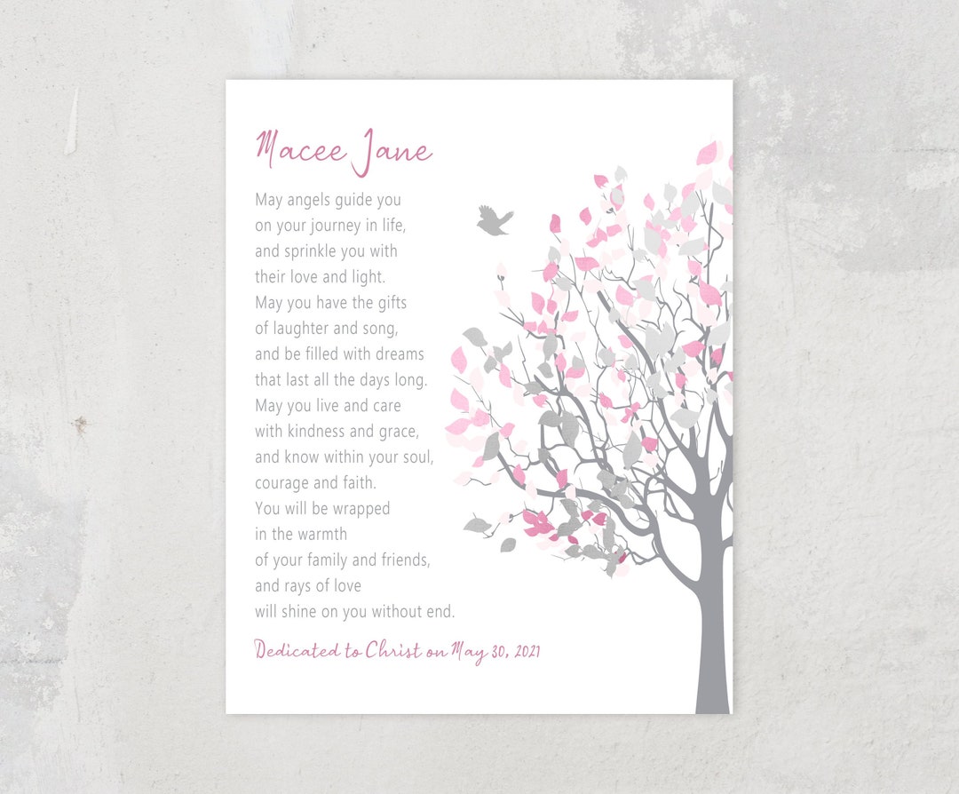 DEDICATION GIFT - May Angels Guide You - Personalized for Goddaughter ...