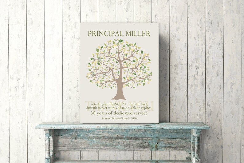 PRINCIPAL Gift Retirement Gift Personalized Print Canvas or | Etsy