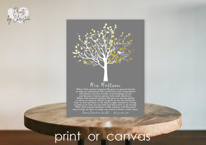 Personalized Teachers Gift CHRISTIAN GIFT Inpirational - Etsy