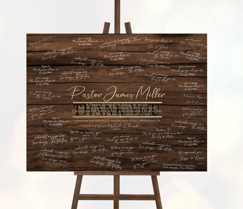 Ministry Thank You Gift Sign, Signatures From Church, Pastor Gift ...