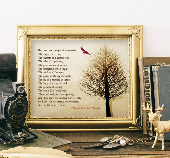 Personalized GIFT for Dad Poem Gift from Daughter Gift from | Etsy