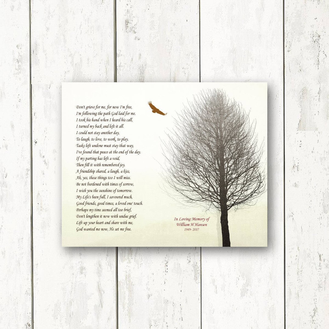 Irish Blessing Print or Canvas Don't Grieve for Me Poem Remembrance ...