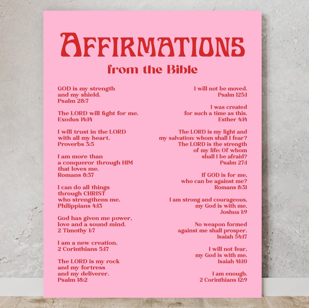 Trendy Affirmations Christian Wall Art Scriptures CUSTOM COLORS Bible ...