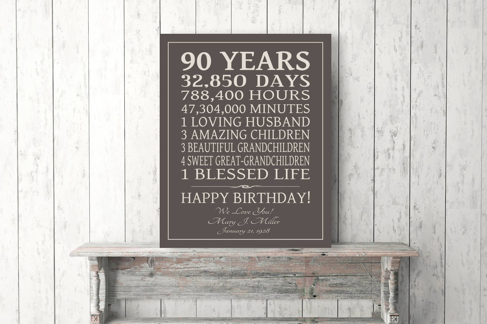 90th BIRTHDAY GIFT Sign Personalized Party Decorations - Etsy