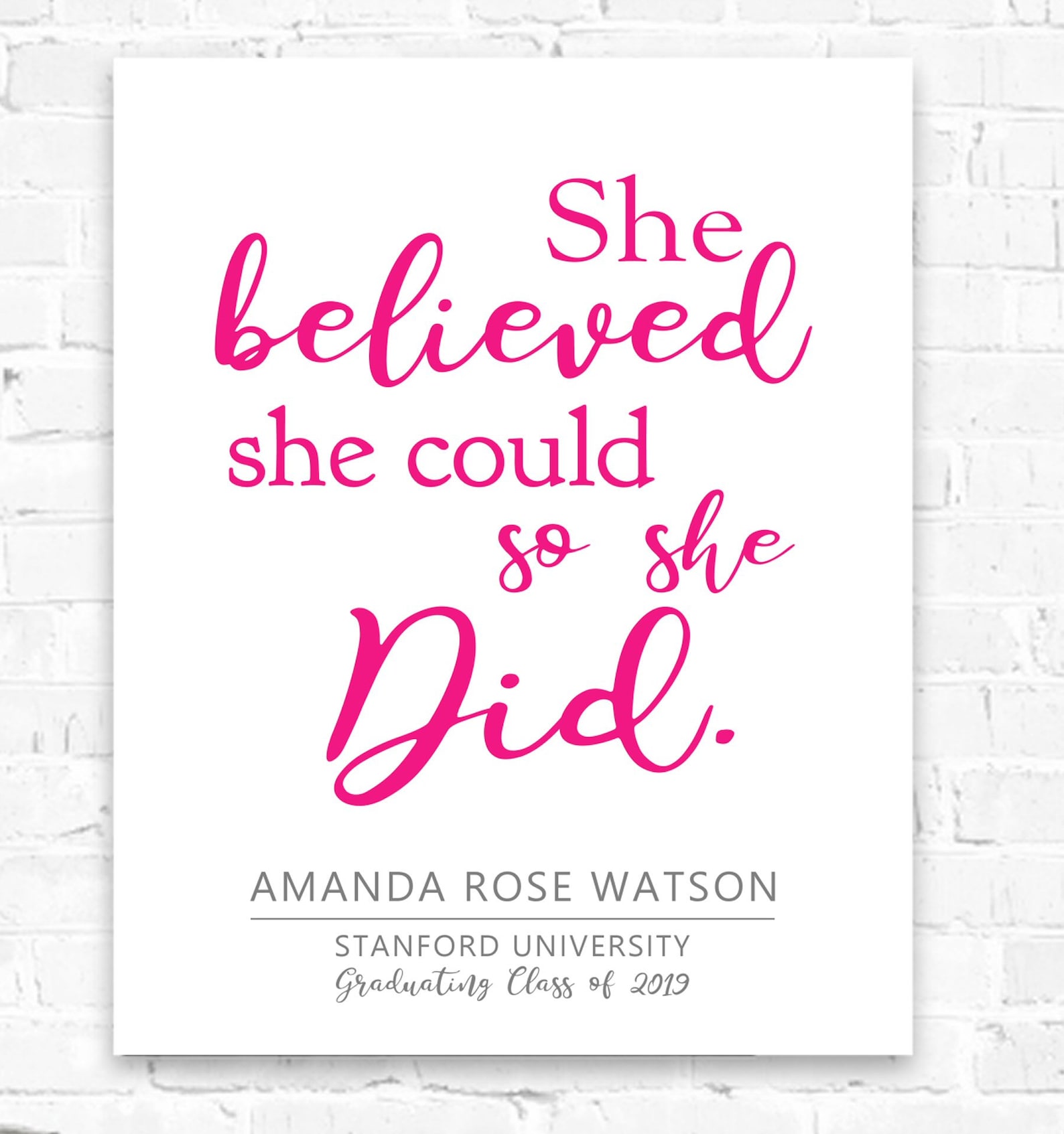 Graduation Gift PERSONALIZED She Believed She Could so She Did - Etsy