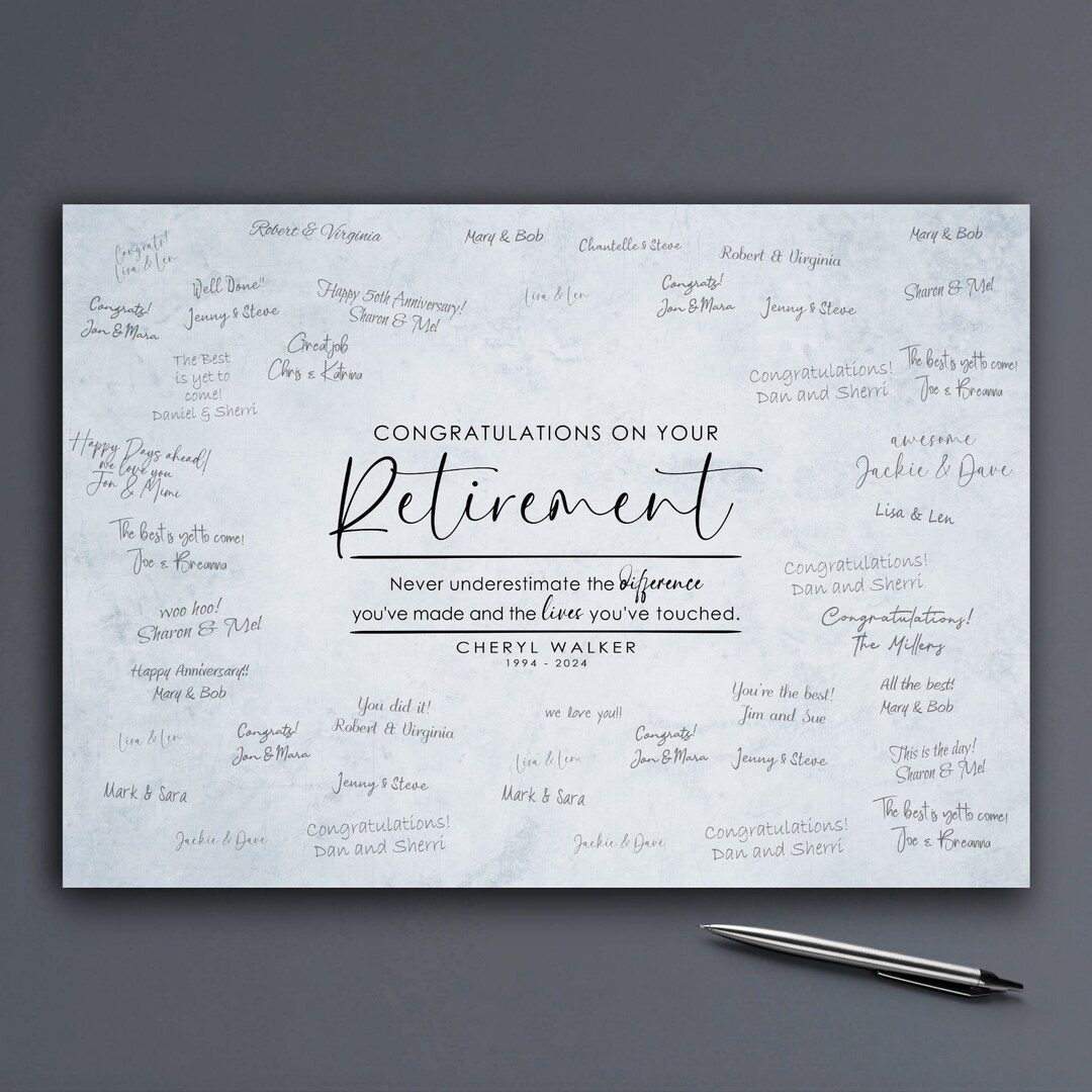 Retirement Guest Book Gift Sign, Alternative Guestbook for Party, Get ...