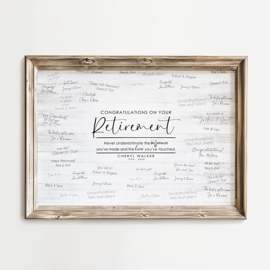 Retirement Sign Guest Book Gift Personalized, Alternative Guestbook for ...