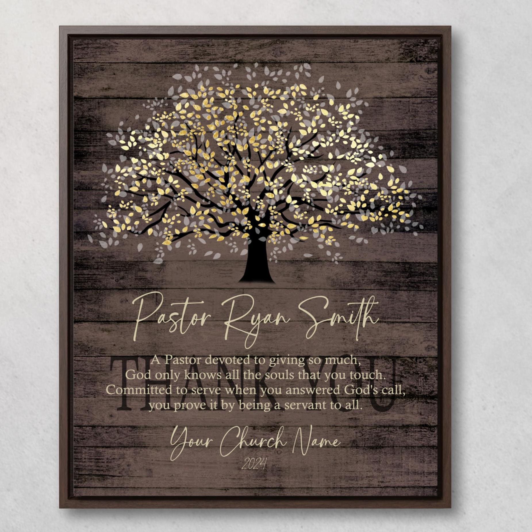 PASTOR APPRECIATION Gift, Personalized Thank You Pastor Poem, Pastor ...