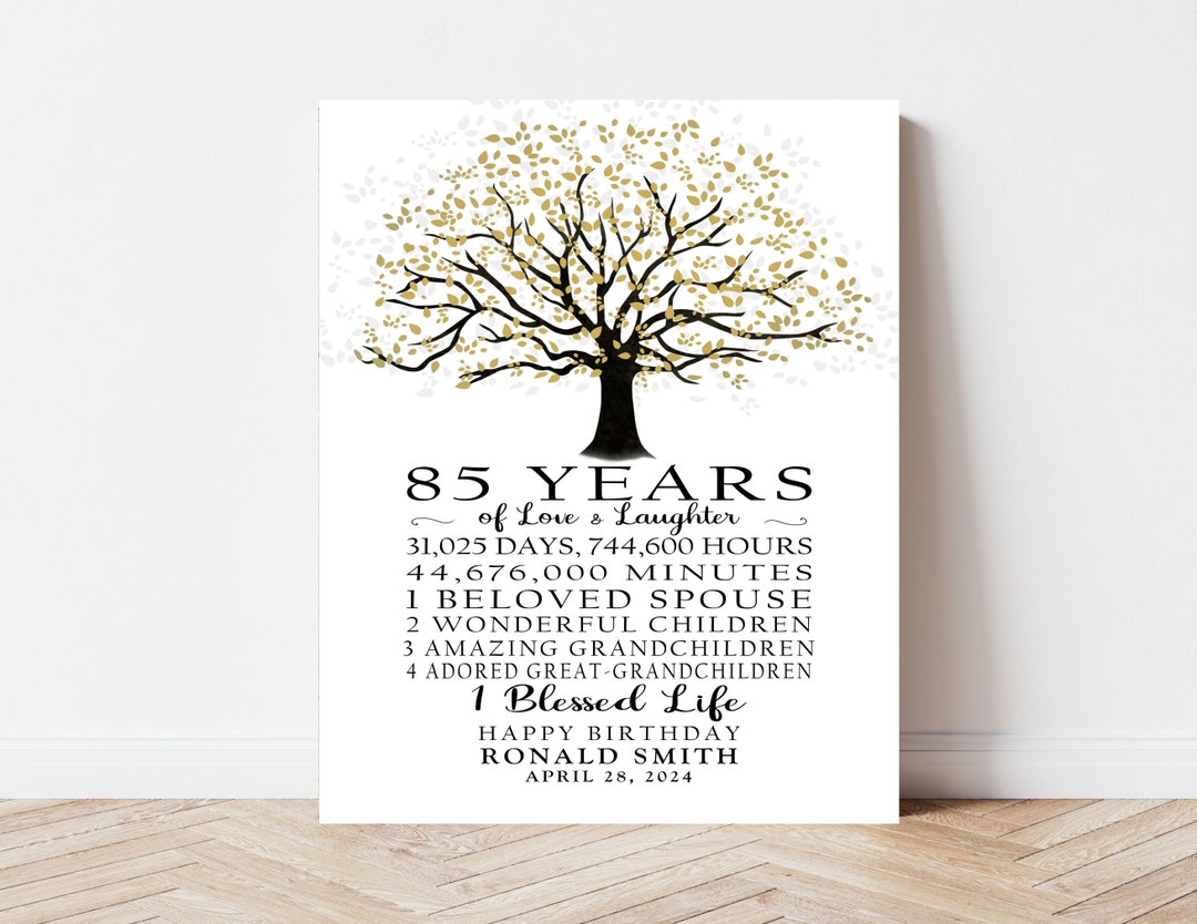 85 Years 85th BIRTHDAY GIFT Personalized 85th Birthday Years Happy ...