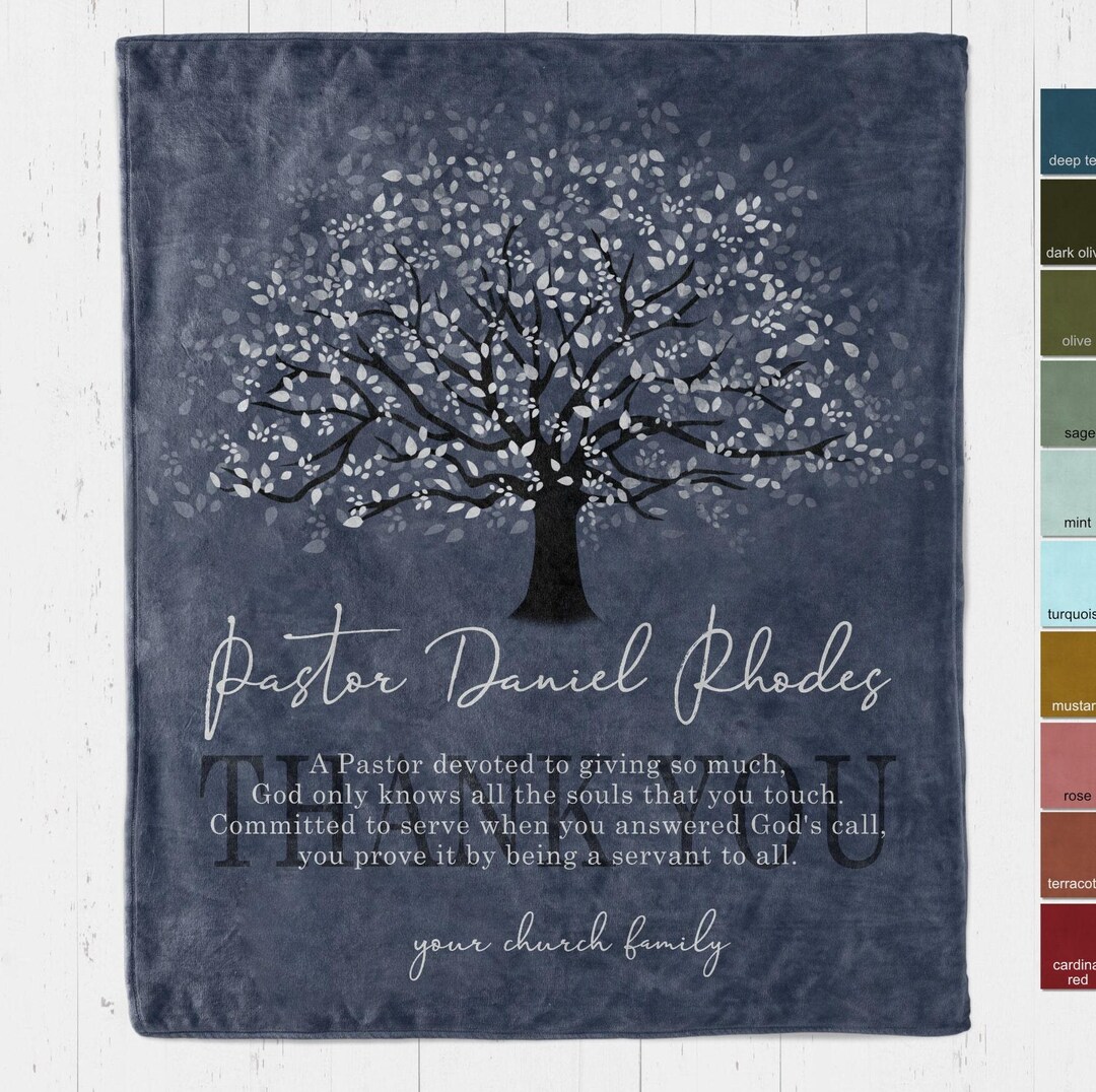 Pastor Appreciation Gift Personalized Blanket, Pastor Retirement Gift ...