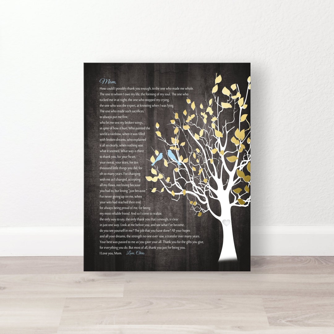 Personalized Gift Ideas for Mom, Poem for Mother, From Son / Daughter ...