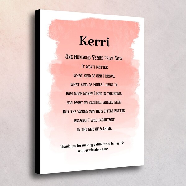100 Years From Now Poem - Etsy