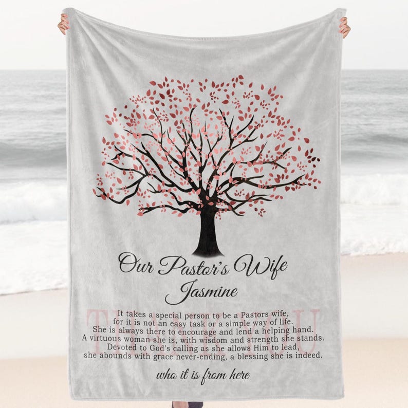 Pastor's Wife Gift Throw Blanket Appreciation Gift Personalized Pastor ...
