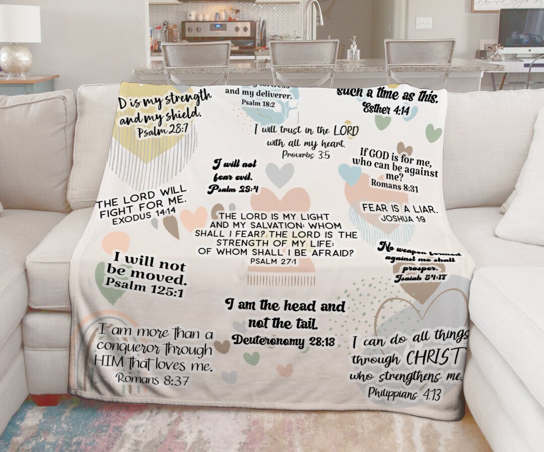 Bible Verses BOHO Throw Blanket, Christian Affirmations Scripture Boho ...