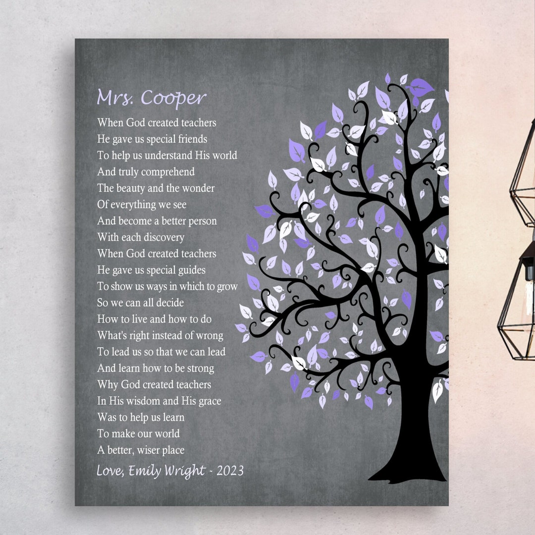 Christian Teacher Appreciation Gift, Personalized Gift From Student ...