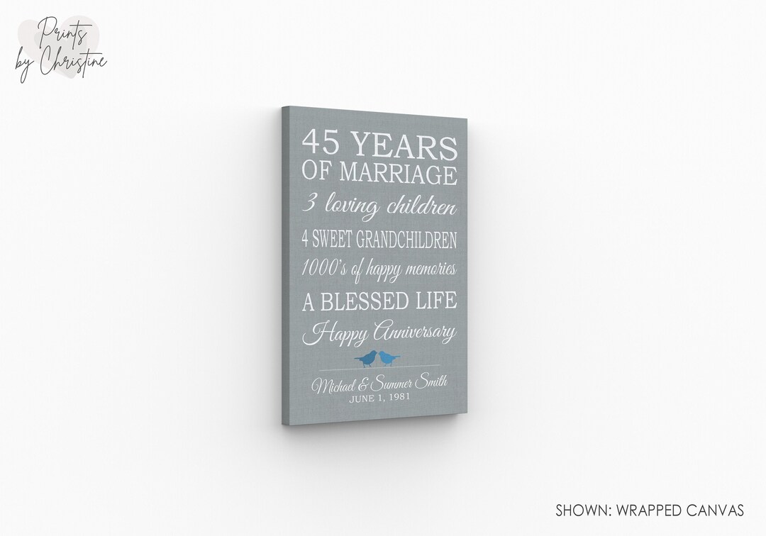 45th Wedding Anniversary SIGN Gift is Sapphire Blue for 45 - Etsy