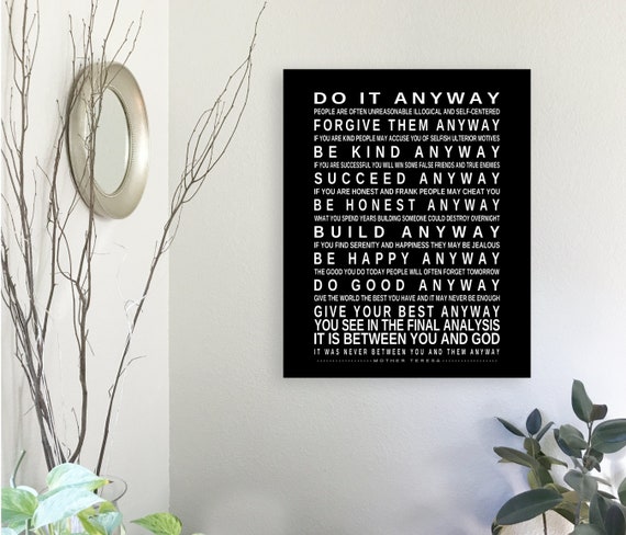 Mother Teresa Quotes Do It Anyway Framed