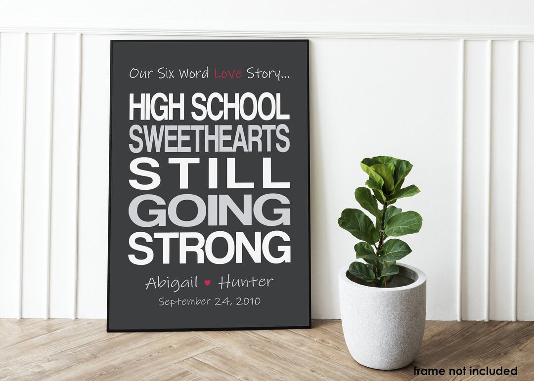 High School Sweethearts, Custom Sign for Spouse or Boyfriend ...