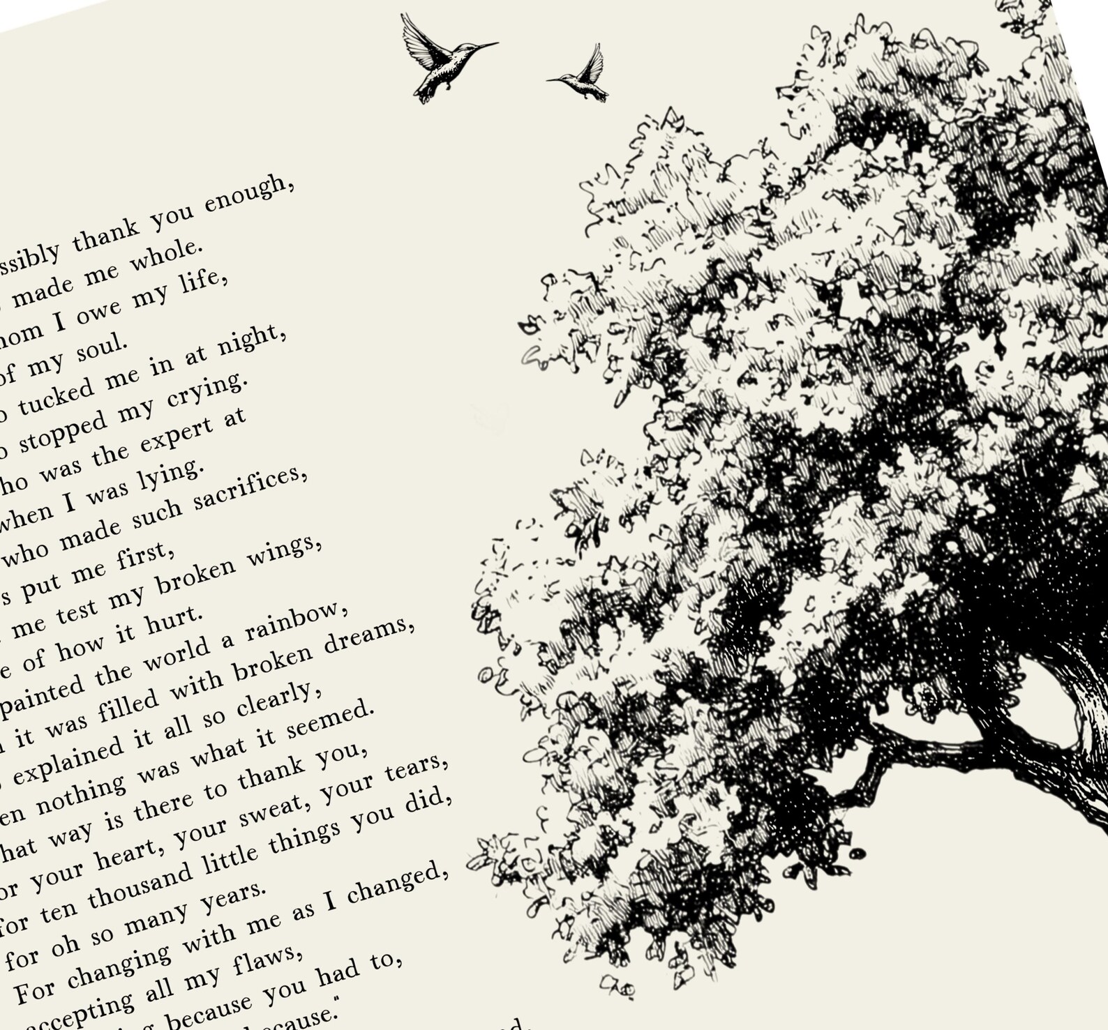 Mom Gift Hummingbirds Oak Tree, Personalized Poem Framed Canvas ...
