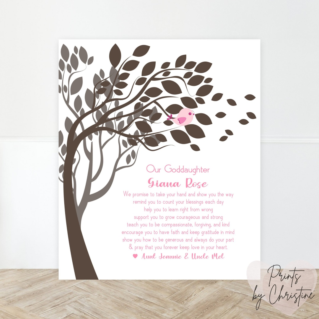 Goddaughter Personalized Nursery Art, Goddaughter Poem, Baptism Gift ...