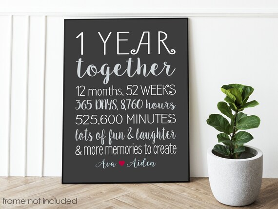 1 Year Anniversary Gift for Boyfriend One Year Together | Etsy