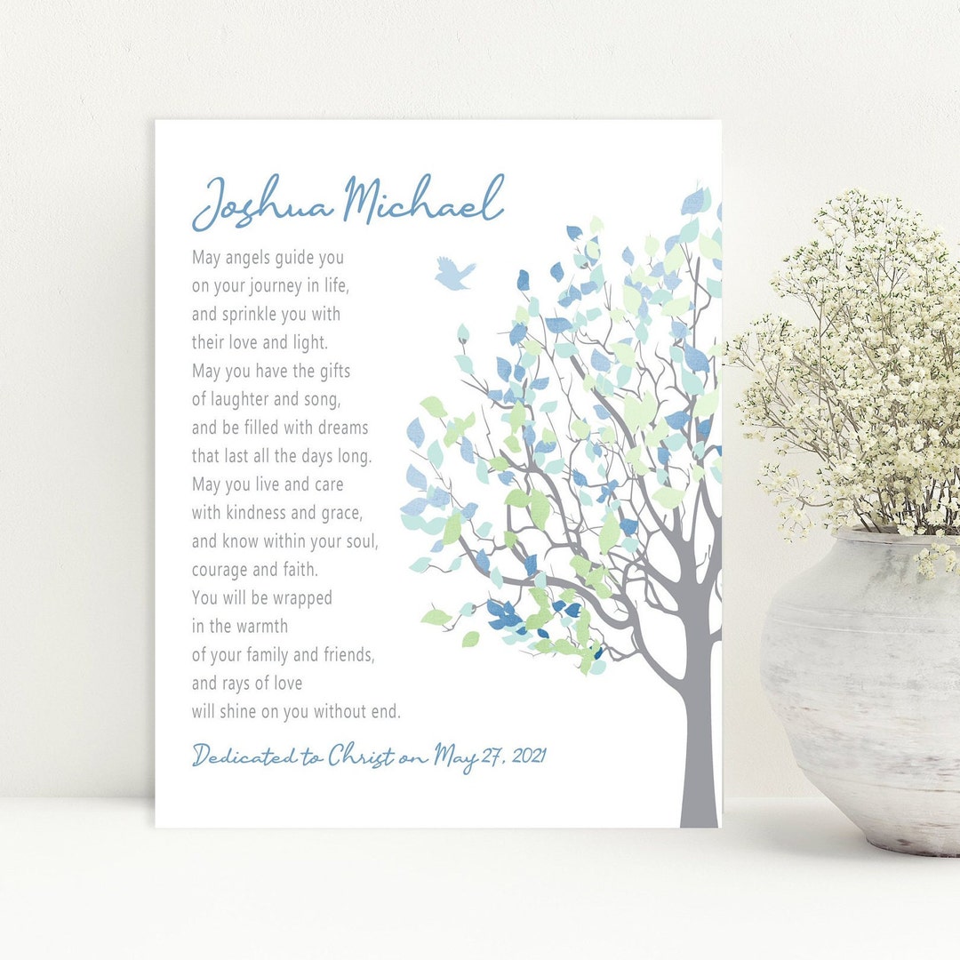 Baby Dedication Gift, Personalized for Baby Boy or Godson, Gift for ...