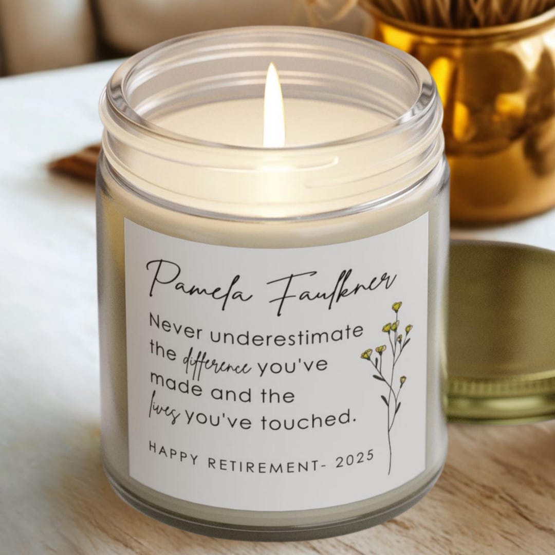 Co-worker Retirement Gift Candle, Personalized Goodbye Gift, Custom ...