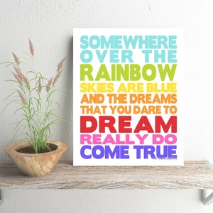 Somewhere Over the Rainbow POSTER PRINT or Canvas - Kids Room Decor ...