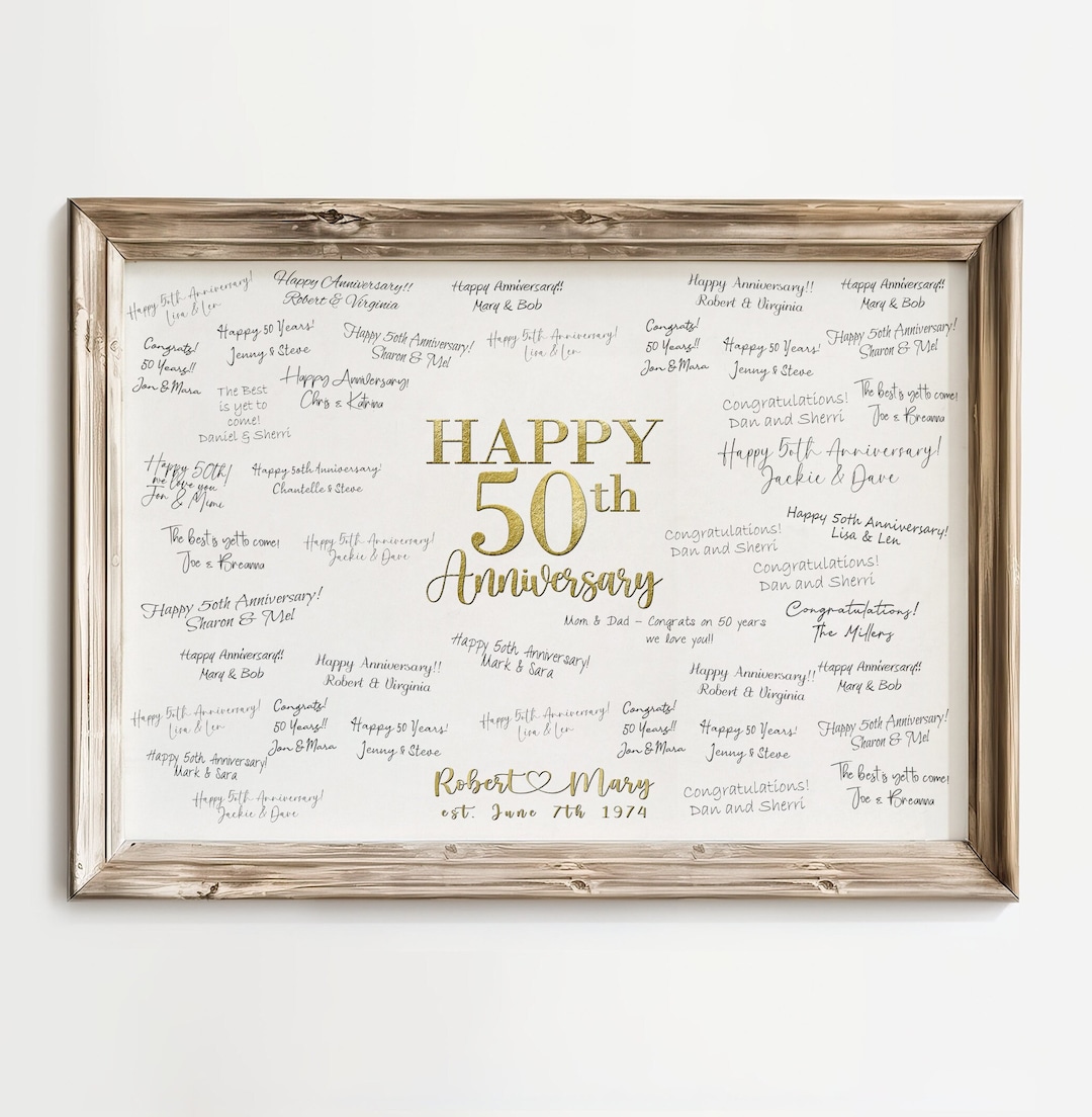 50th Anniversary Party Guest Book, Personalized Guestbook Alternative ...