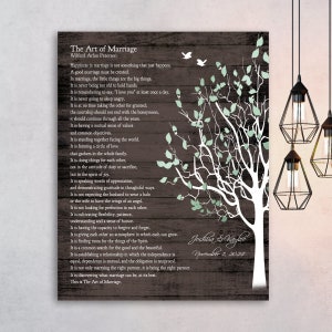 The Art of Marriage Poem, Wedding Gift for Couple, Personalized Names ...