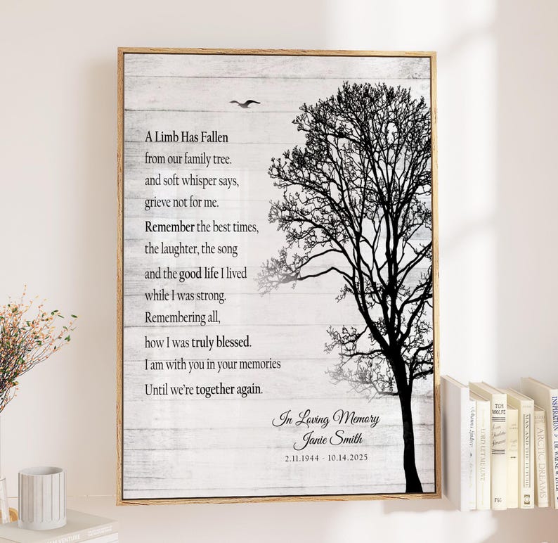 A Limb Has Fallen Sympathy Gift, in Loving Memory Personalized With ...