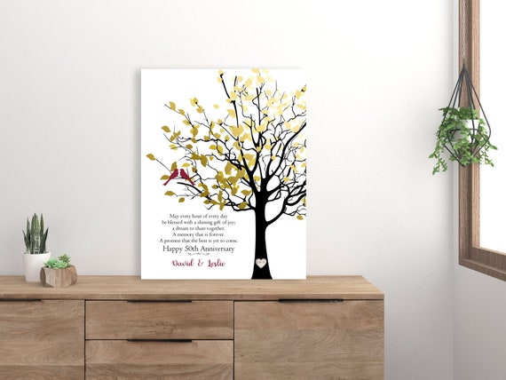 50th Anniversary Gift Golden Anniversary Artwork Customized - Etsy