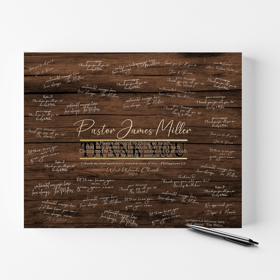 Personalized Pastor Appreciation Gift: Church Signature Poem, Scripture ...