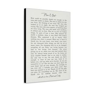 Gift for Parents Sentimental Poem From Kids, Annivesary Gift for Mom ...