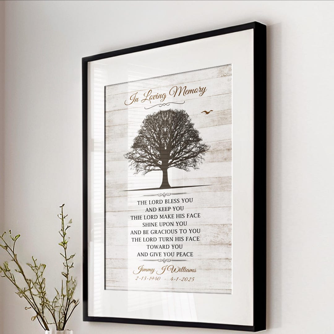 In Loving Memory Gift, THE BLESSING Sympathy Gift, Numbers 6:24-26 ...