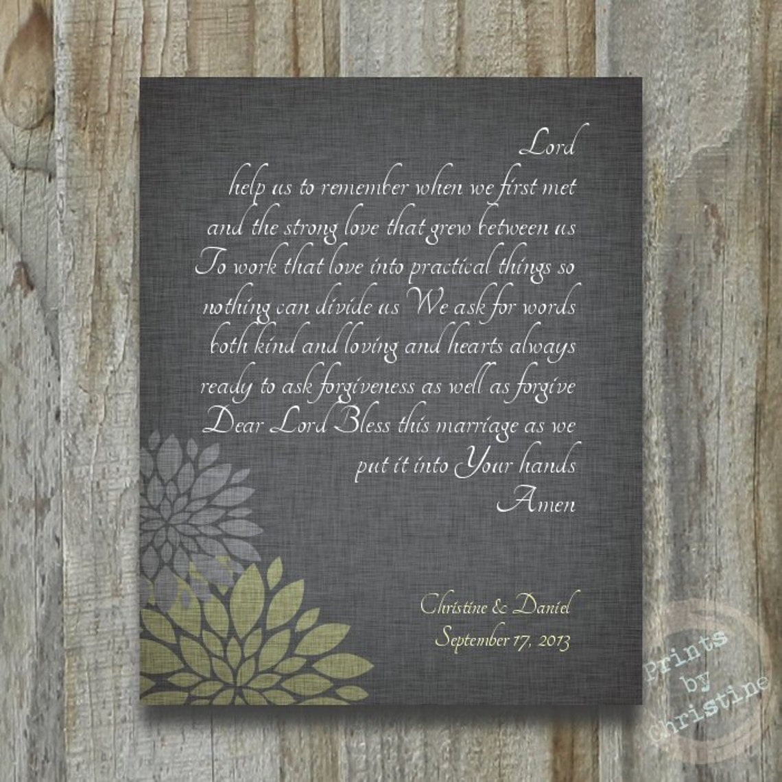 Wedding T Personalized Christian Marriage Blessing Prayer Etsy