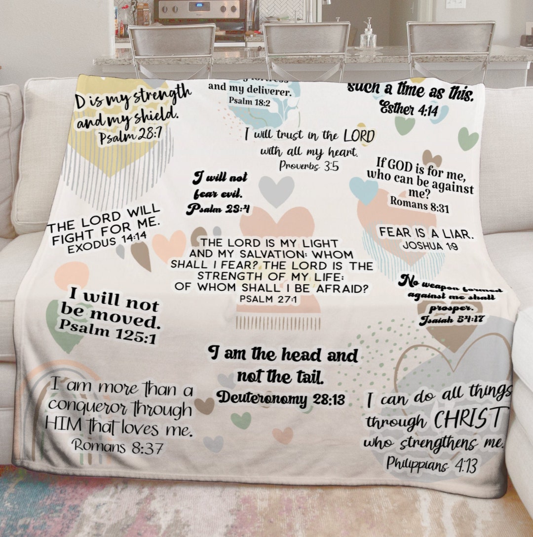 Bible Verses BOHO Throw Blanket, Christian Affirmations Scripture Boho ...