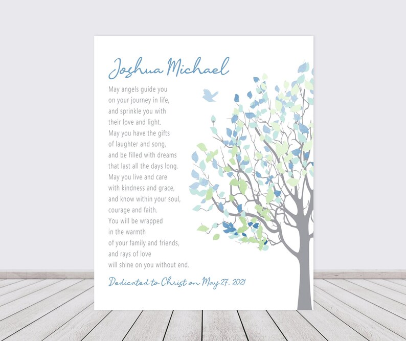 Baby Dedication Gift, Personalized for Baby Boy or Godson, Gift for ...