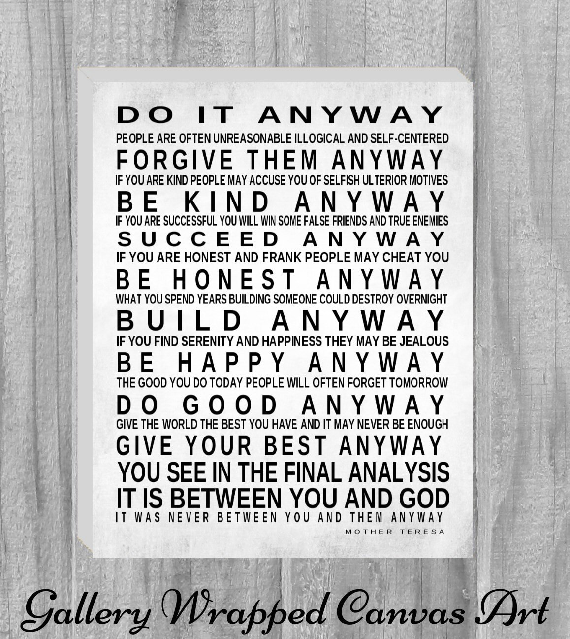 Do It Anyway Poem Mother Teresa Quote Inspirational Art - Etsy Australia